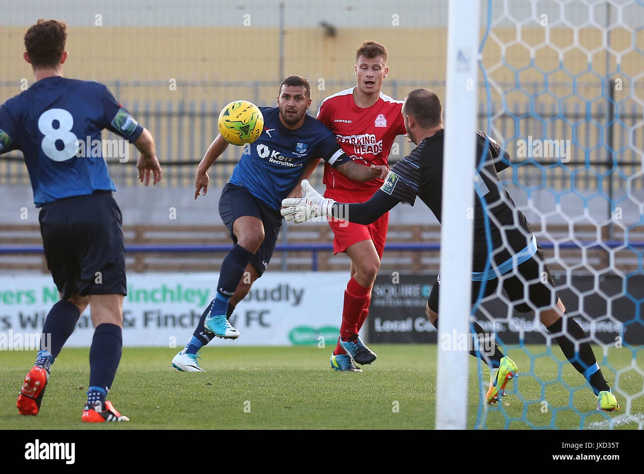 Ahmet Rifat of Wingate & Finchley and Adam Richards of Harrow Borough ...