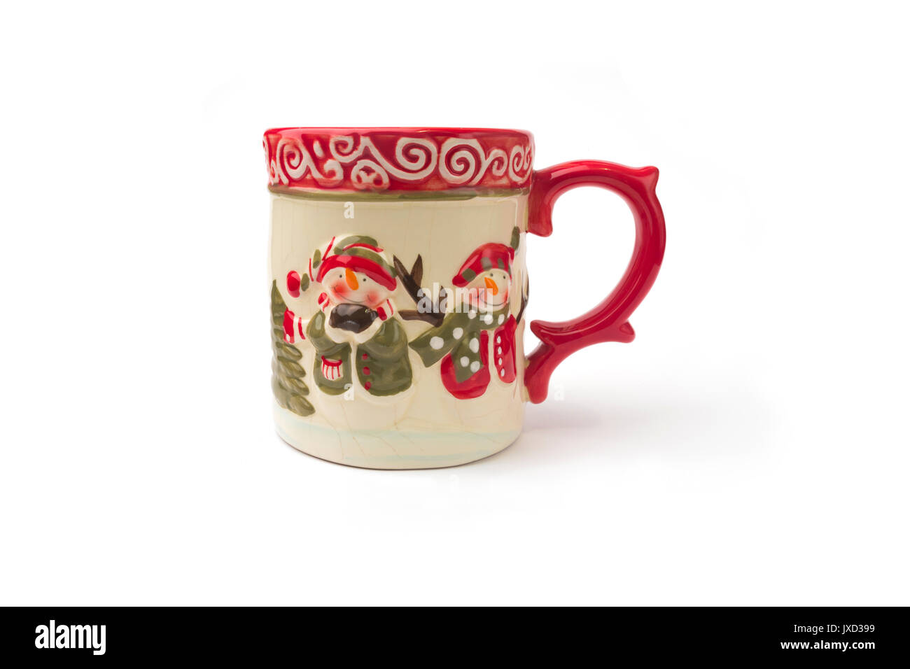 Festive Christmas mug on pure white background Stock Photo - Alamy