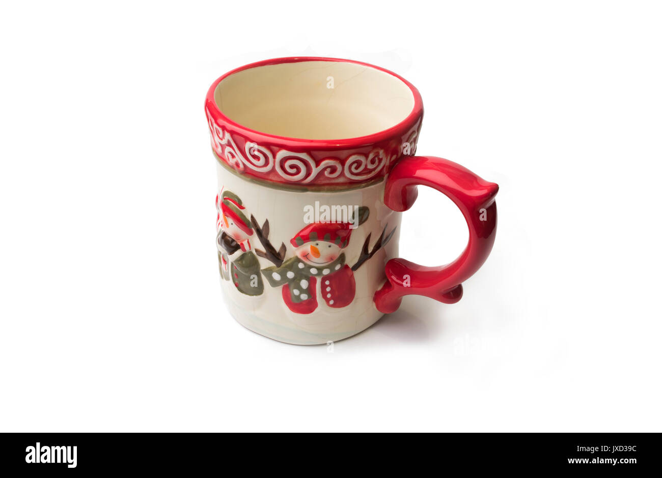 Festive Christmas mug on pure white background Stock Photo - Alamy