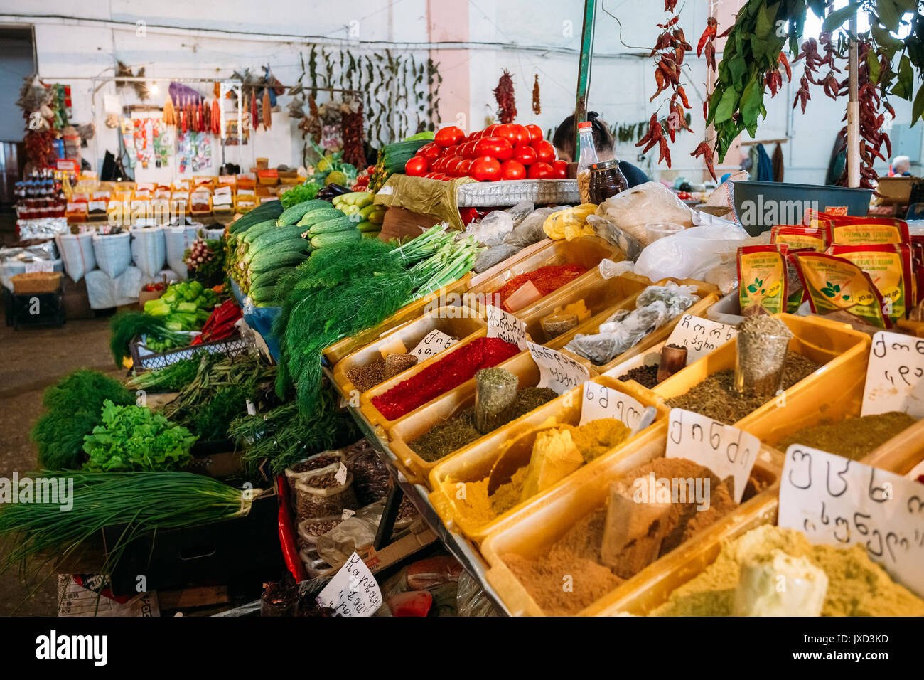 Batumi, Georgia. Market Bazar Abundant Counter Of Fragrant Spices ...