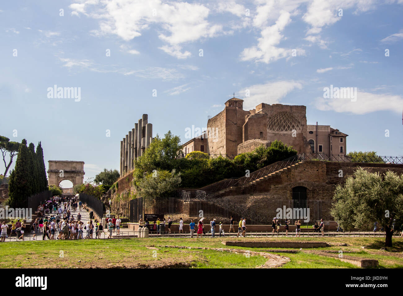 Entry to the ruins of the Roman Forum, Ancient Forum Romanum. Rome ...