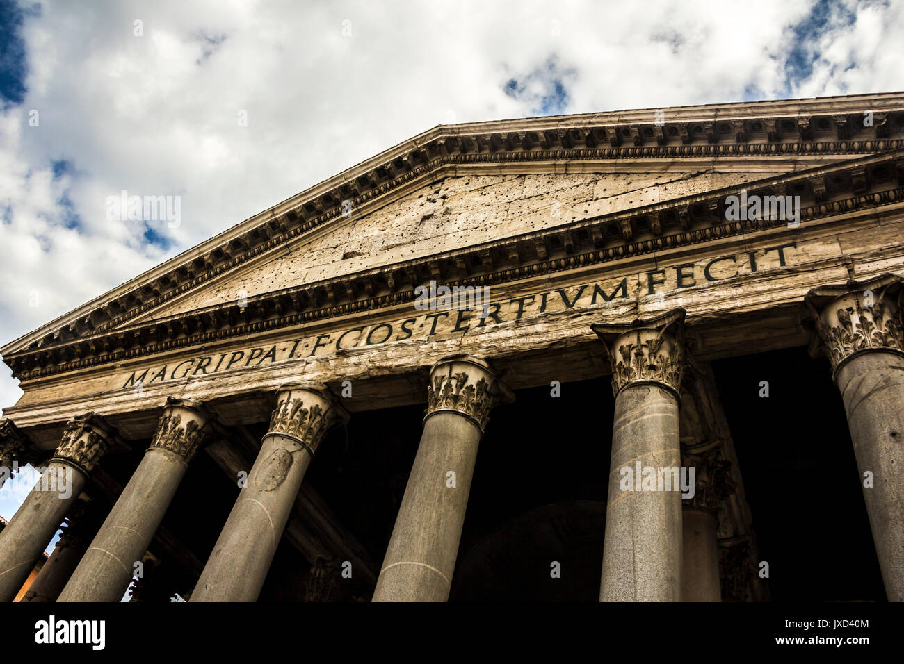Pantheon ancient Facade in Rome, Italy Stock Photo - Alamy