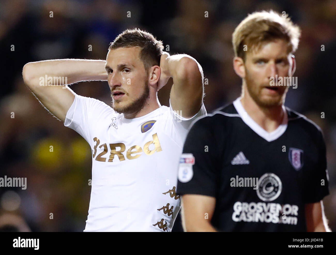 Leeds United's Chris Wood reacts after a missed chance at goal during ...