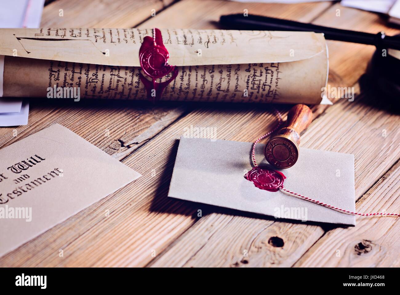 Notary public stamp on old document. Law office Stock Photo - Alamy