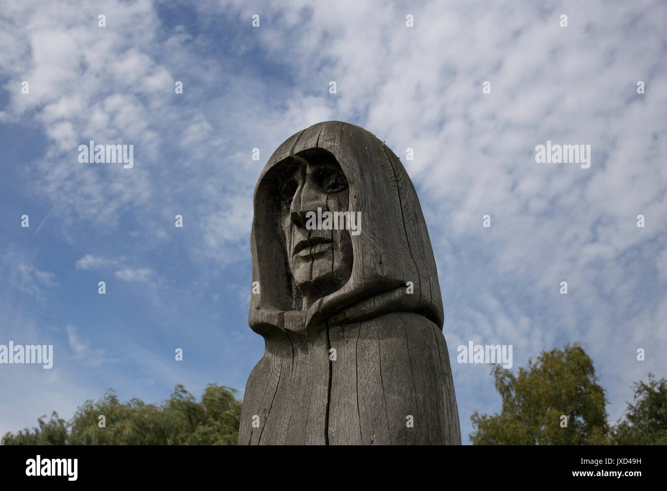 'Ancestor', and oak sculpture by artist Helena Stylianides, in Waltham ...