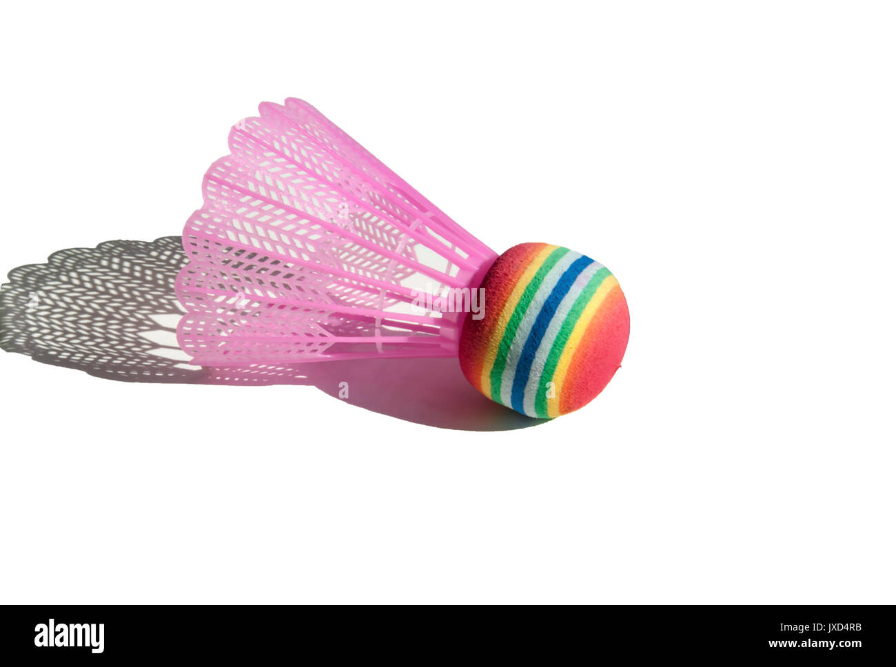 Pink badminton shuttlecock isolated on white Stock Photo - Alamy