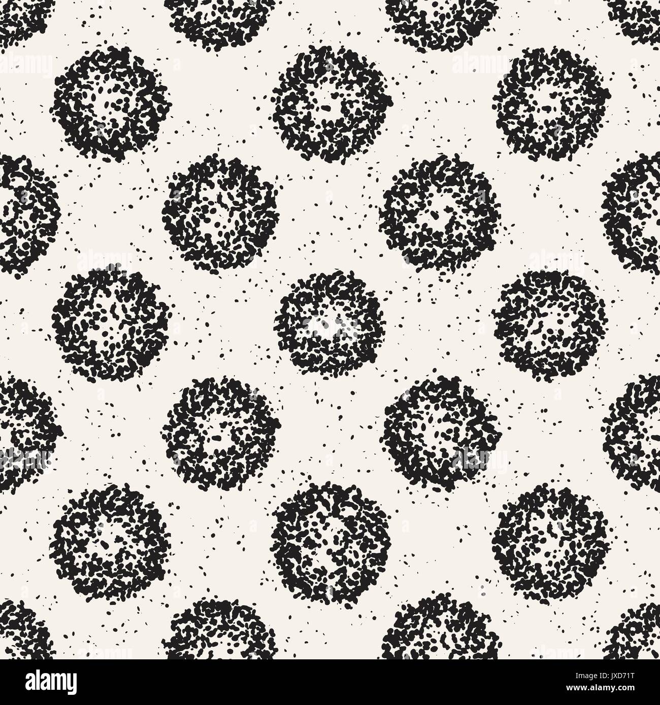Grungy vector pattern with scattered circle shapes. Seamless texture ...