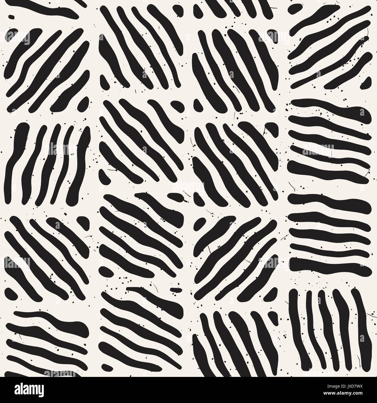 Seamless freehand pattern. Vector abstract rough lines background. Hand ...