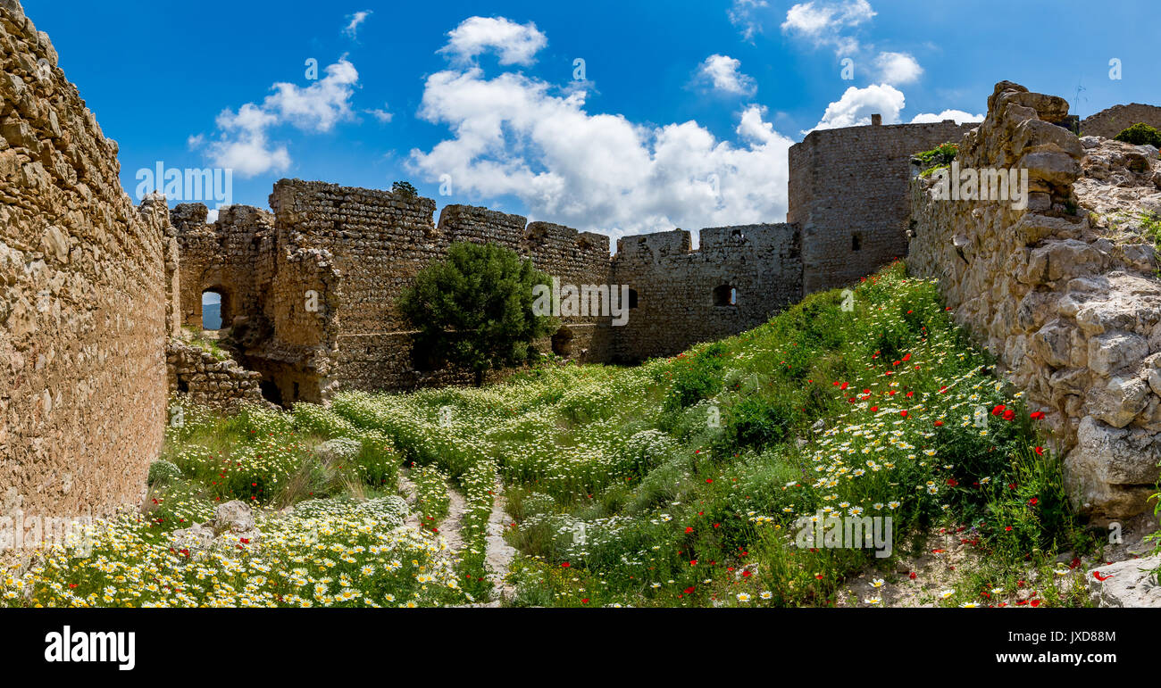 Medieval castle of Kritinia (Kastellos), Rhodes island, Greece Stock ...