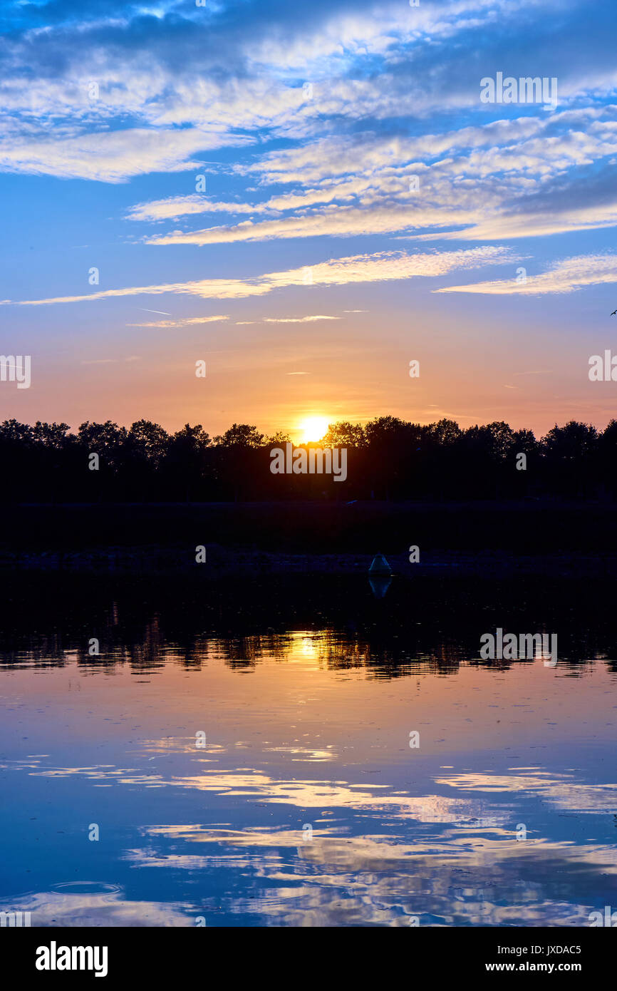 lake sunset landscape Stock Photo - Alamy