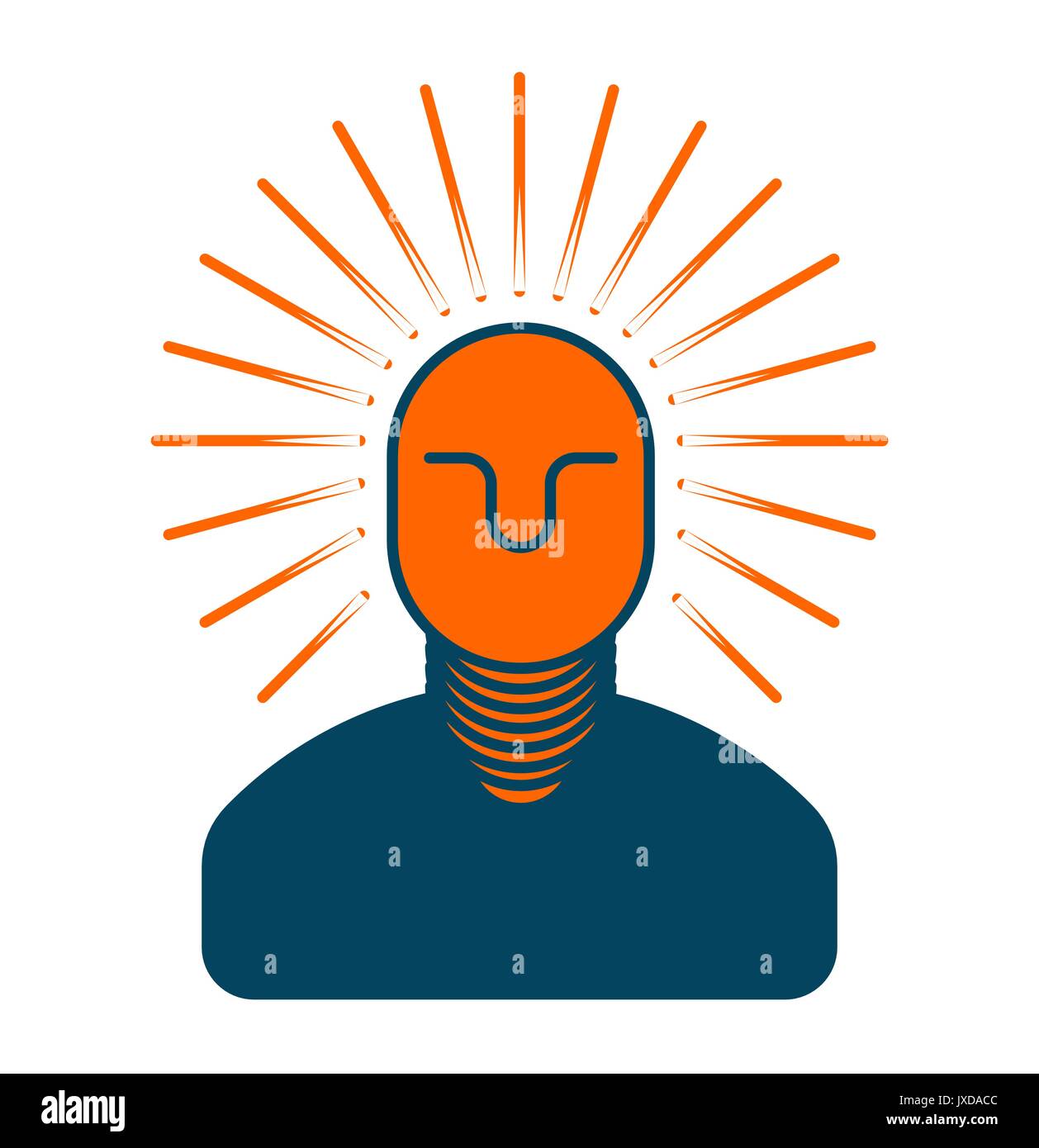 Creative idea. smart boss. man with light bulb in his head. Bright ...