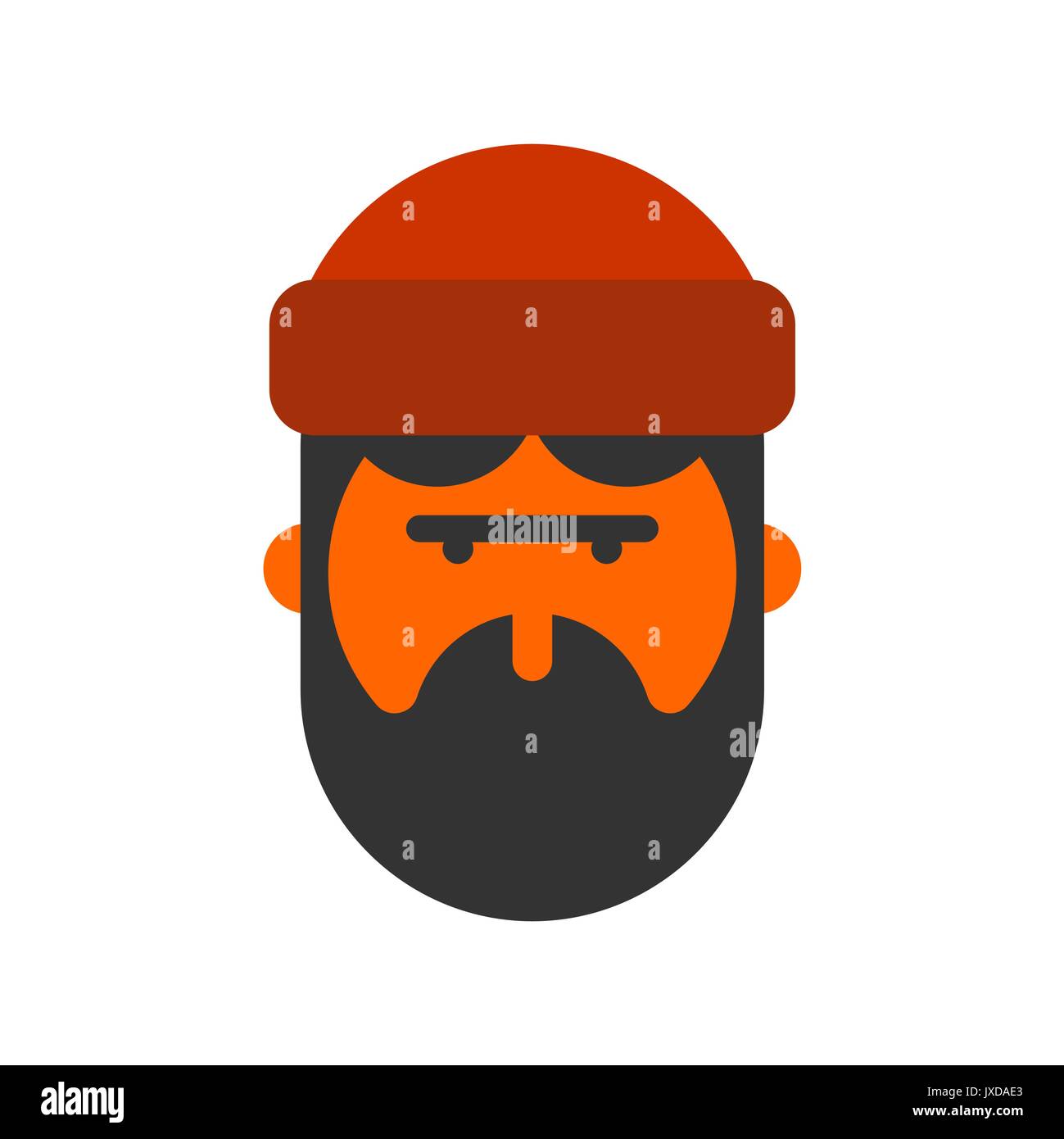 Lumberjack face. Woodcutter head. lumberman with beard and cap Stock ...