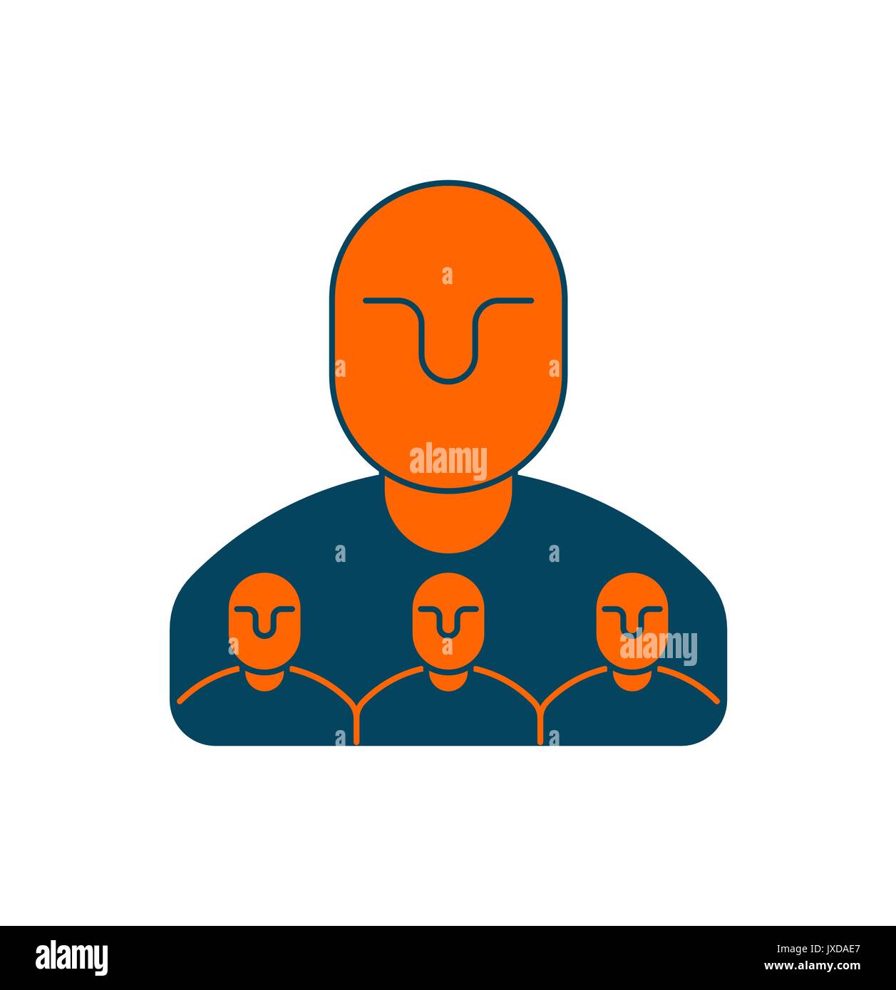 Company structure icon. Personnel management. Boss and subordinates ...