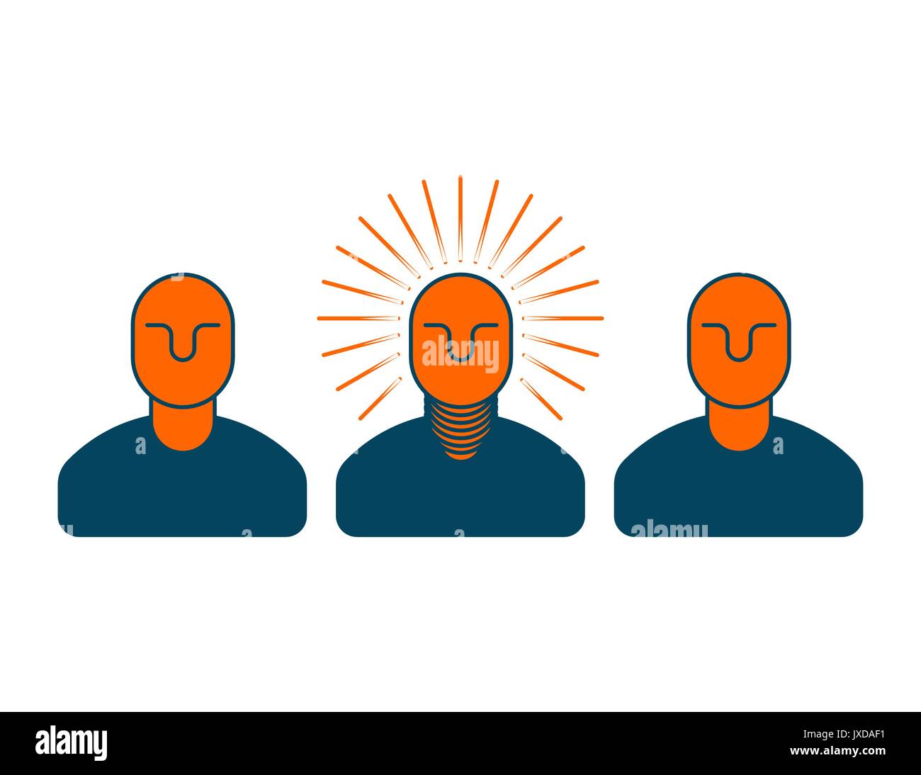 Creative idea. smart boss. man with light bulb in his head. Bright ...