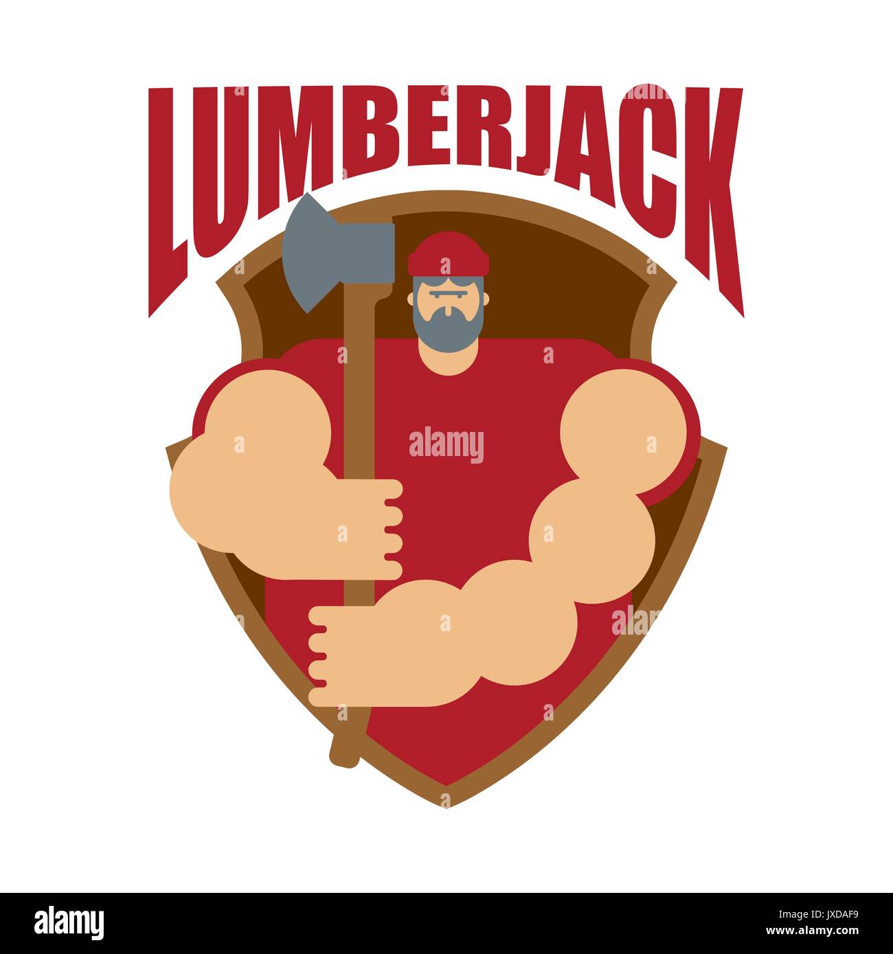 Woodcutter logo. Lumberjack sign. lumberman symbol. feller with beard ...