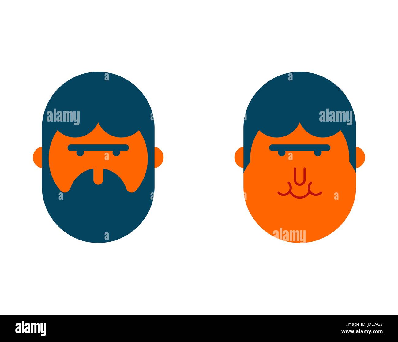 With beard and no beard. before and after. Brutal hipster and children ...