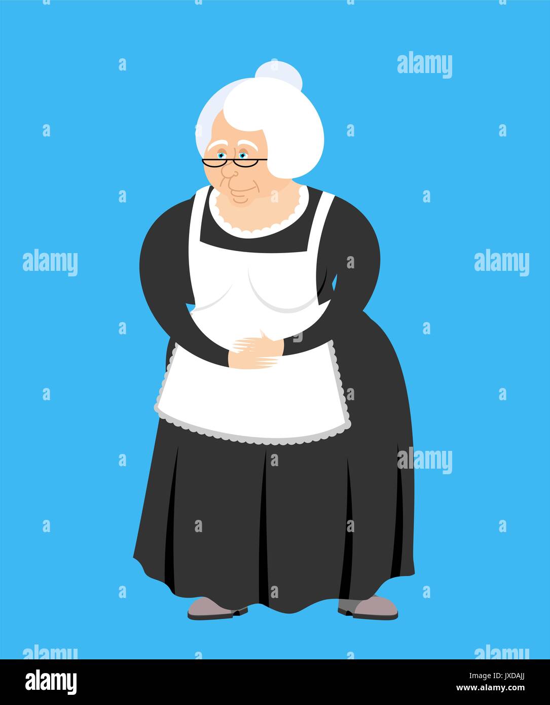 Old teacher isolated. pedagogue grandmother. Governess retired Stock ...