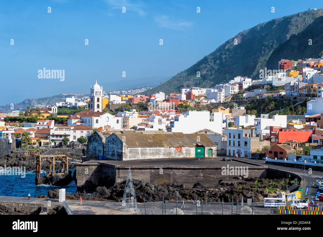 Garachico village viewed from the Mirador del Emigrante, Tenerife ...