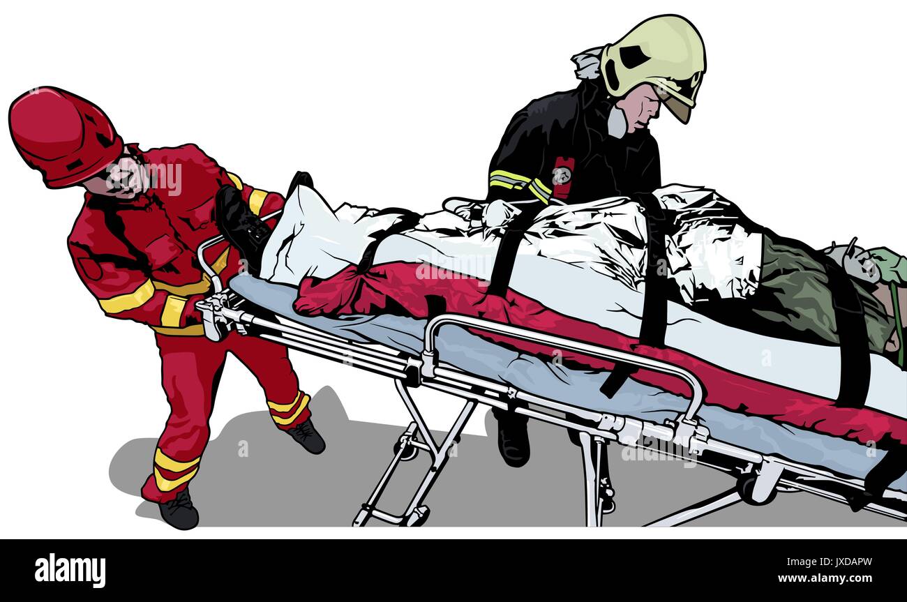 Man on stretcher Stock Vector Images - Alamy