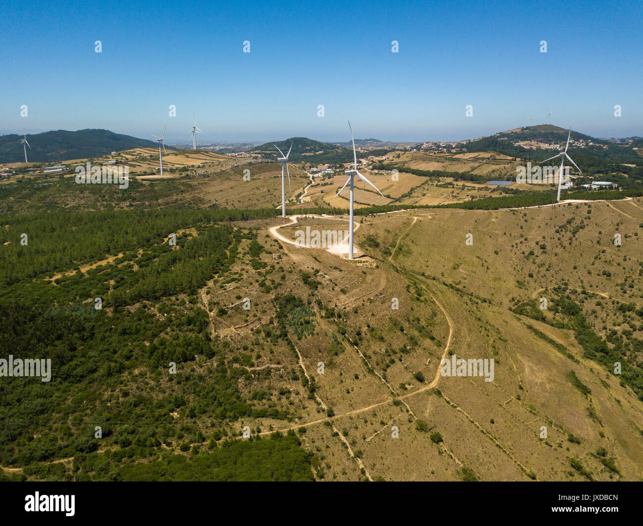 Aerial View Of Energy Producing Wind Turbines, Portugal Stock Photo - Alamy