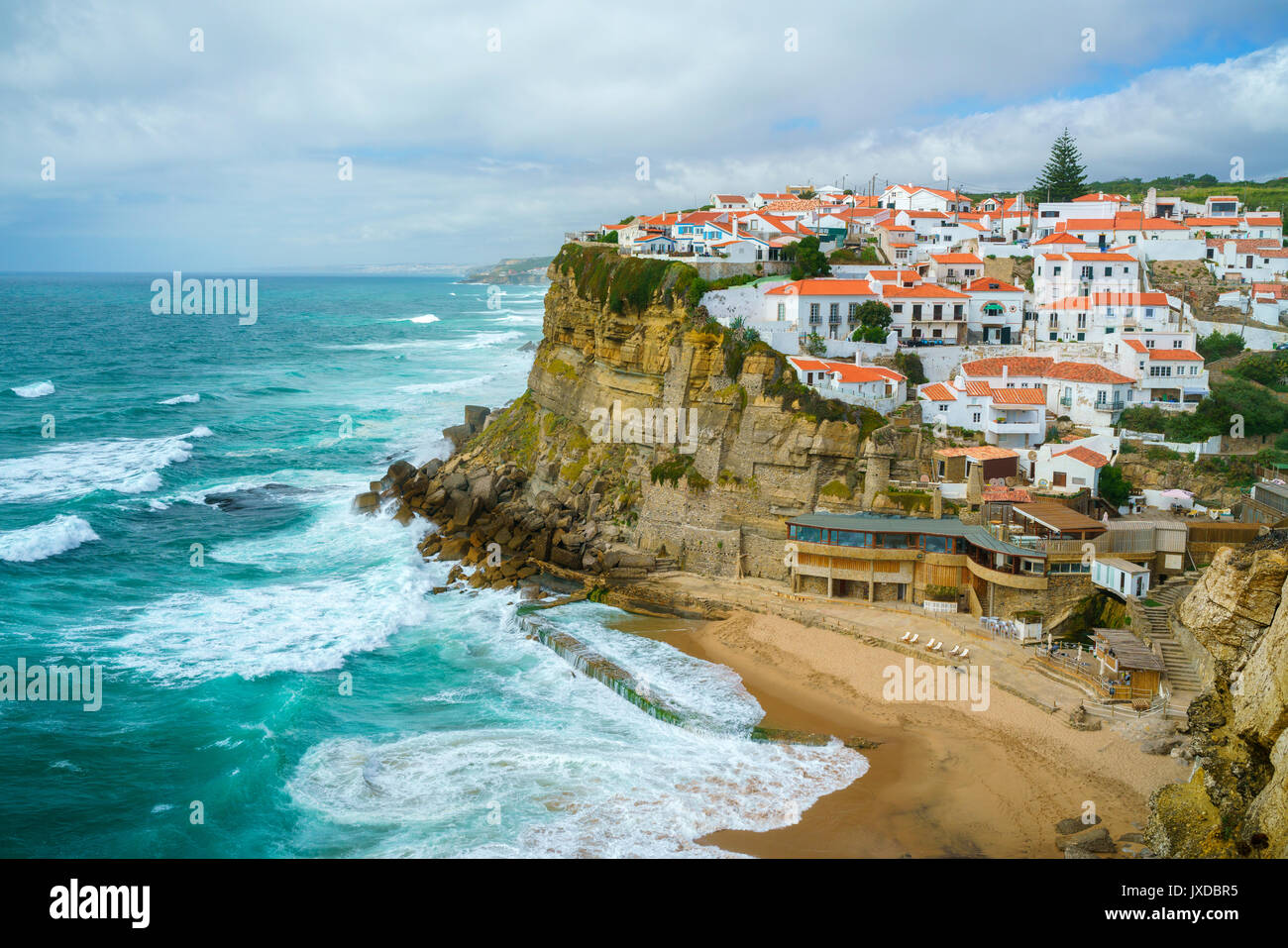 Azenhas do Mar, Sintra, Portugal coastal town. Beautiful ocean ...