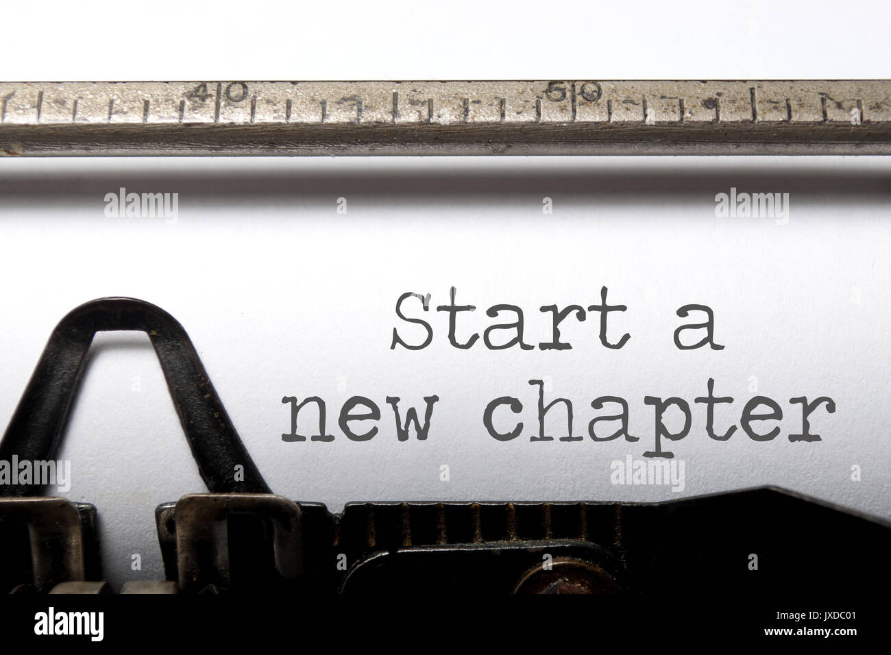 Start a new chapter printed on an old typewriter Stock Photo - Alamy