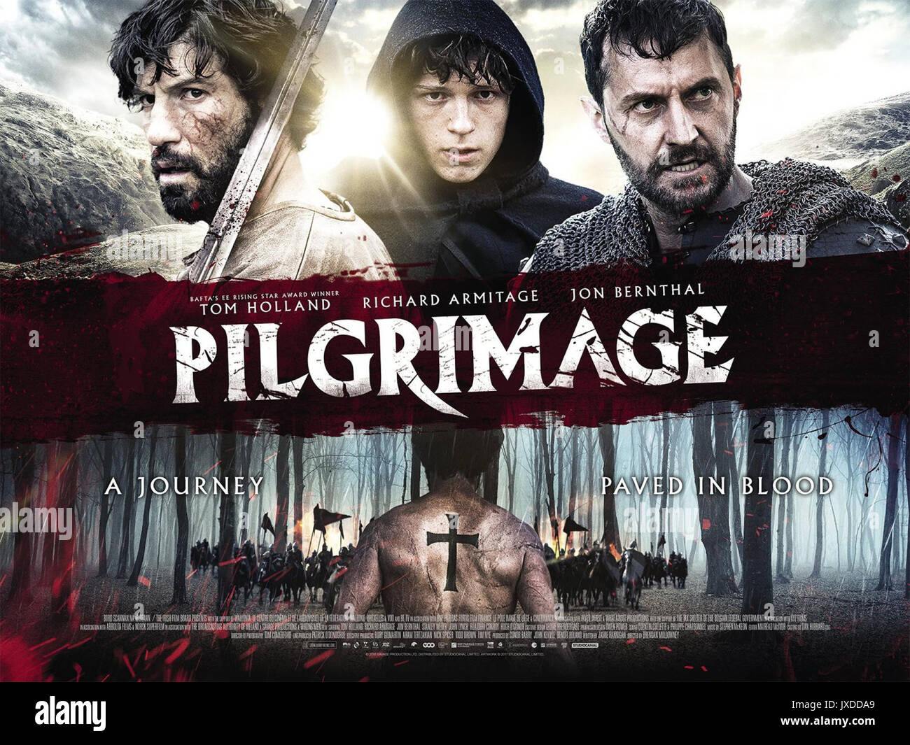 PILGRIMAGE, British poster, from left, Jon Bernthal, Tom Holland ...