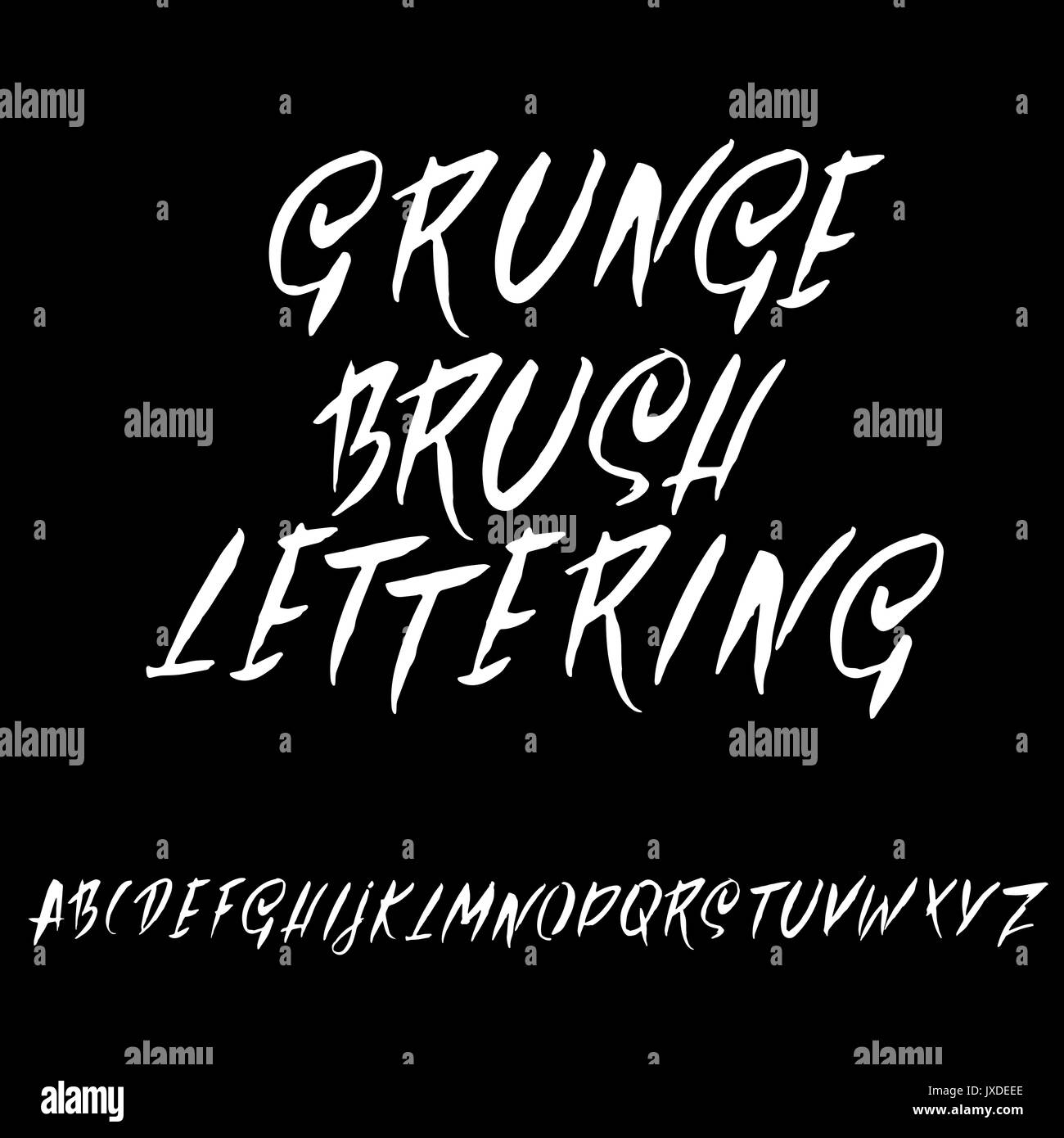 Hand drawn elegant calligraphy font. Modern brush lettering. Grunge ...