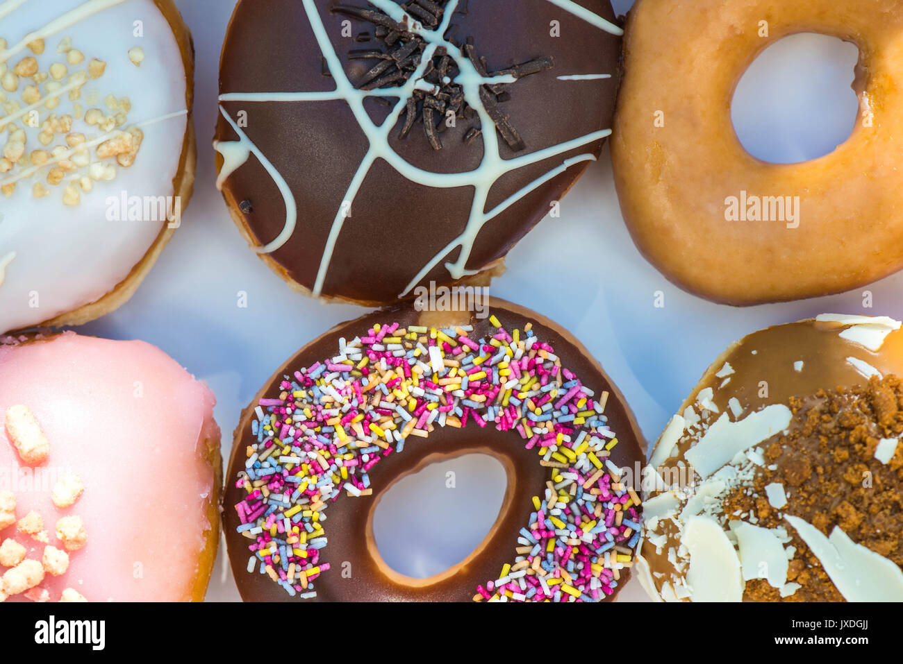 Selection of Fried Donuts or Doughnuts Stock Photo - Alamy