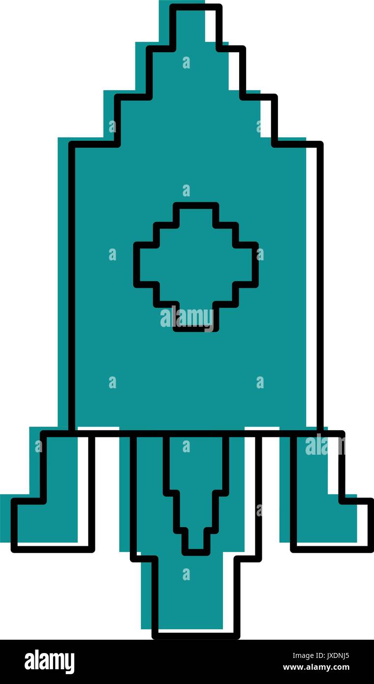 pixel rocket icon image Stock Vector Image & Art - Alamy