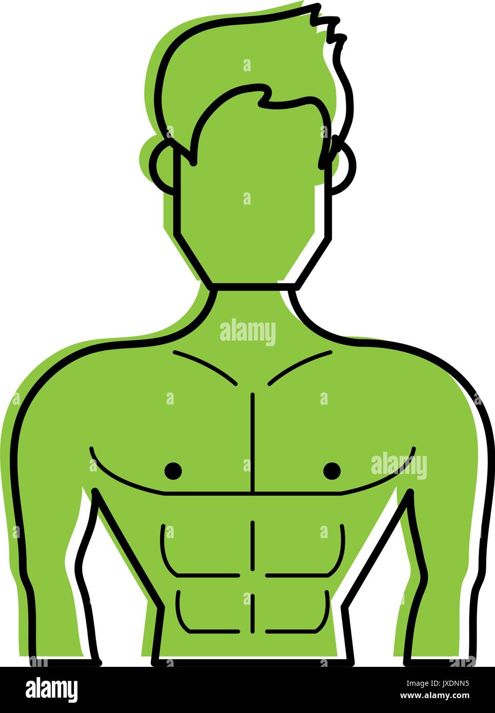 muscular man torso avatar fitness icon image Stock Vector Image & Art ...