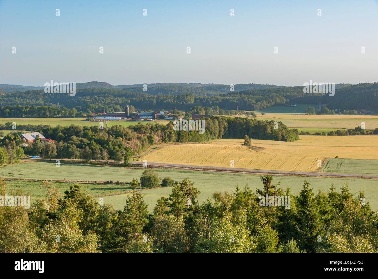 Farms and fields in rural Sweden Stock Photo - Alamy