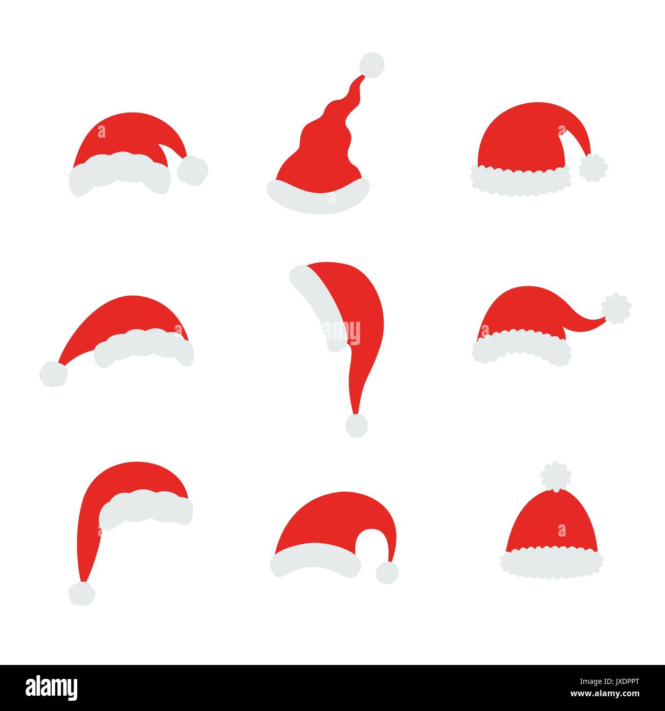 Santa christmas hat vector illustration. Red santa top hat isolated on ...