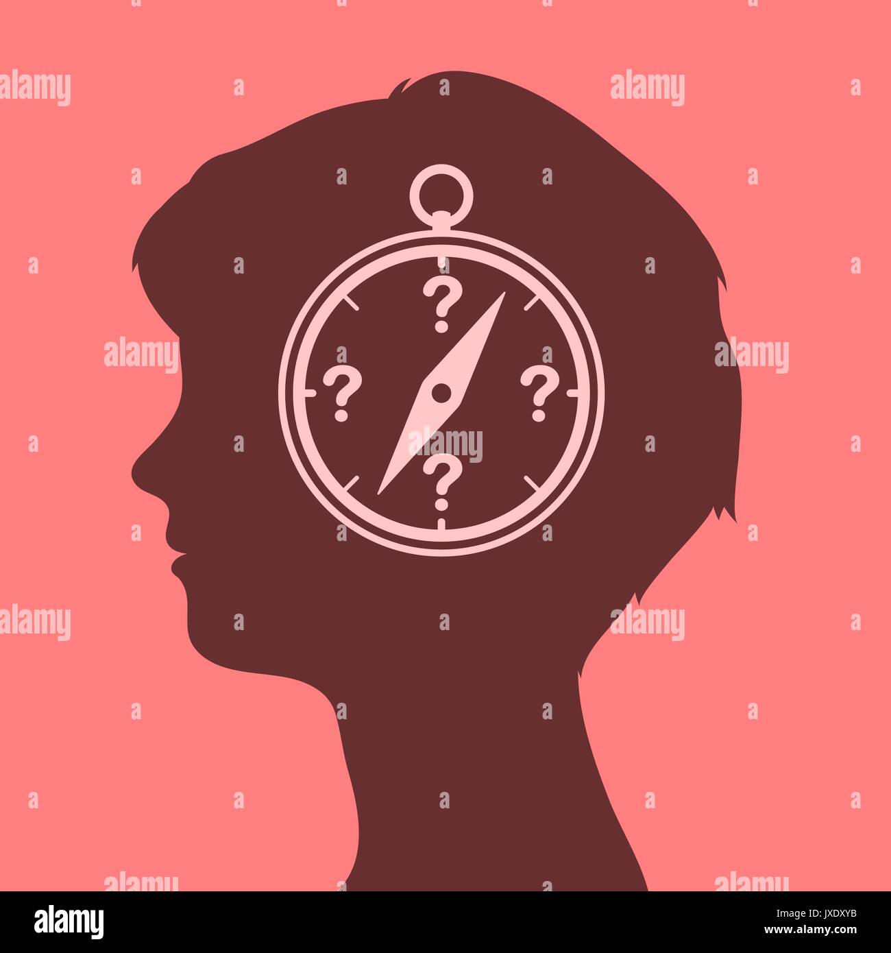Woman question marks head Stock Vector Images - Alamy