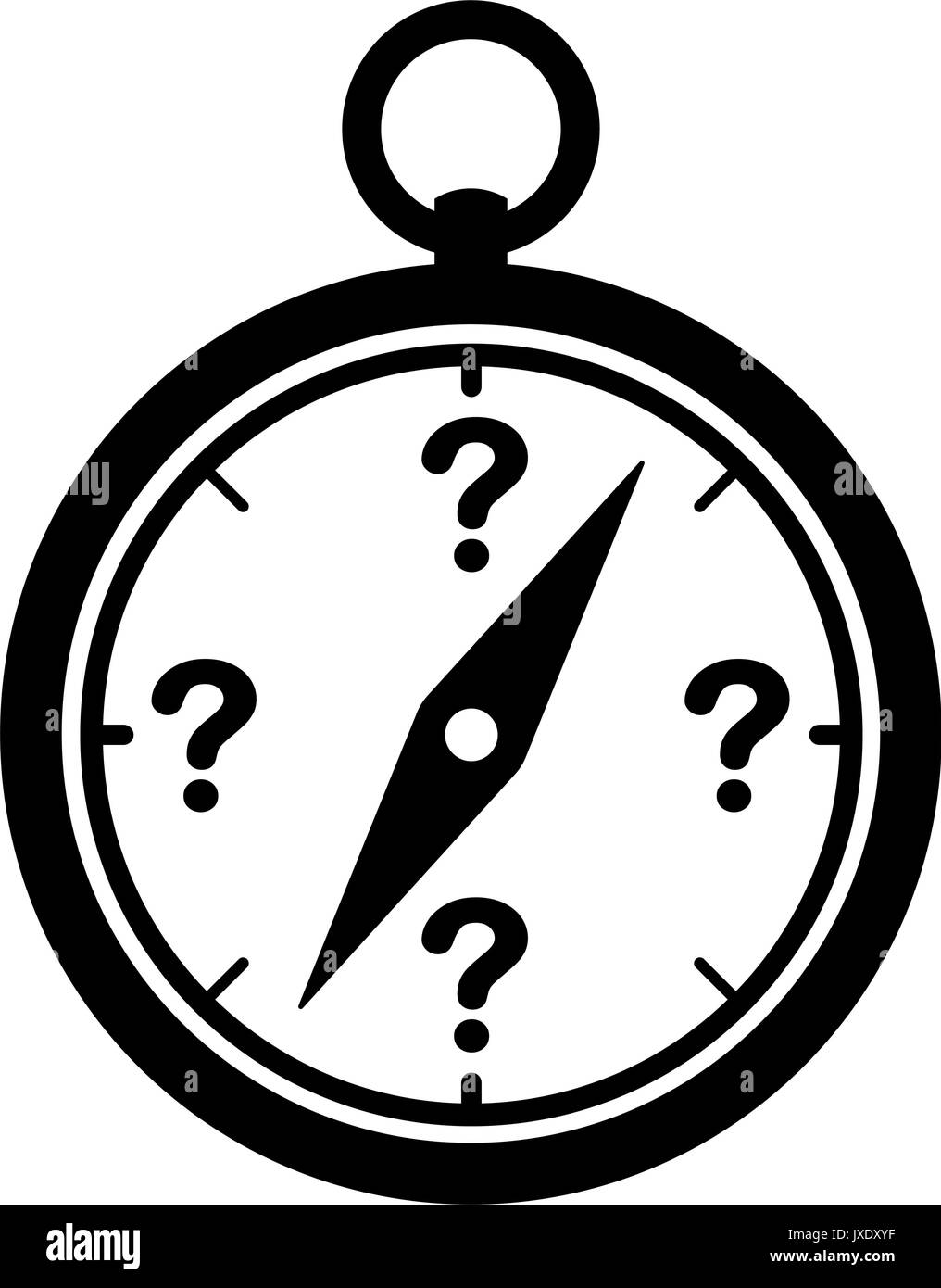 Compass Icon With Question Marks Orientation Concept Vector
