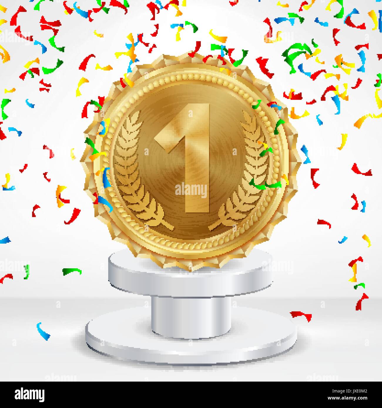 Winner 1st Place Vector. Competition Game Golden Achievement. Winner ...