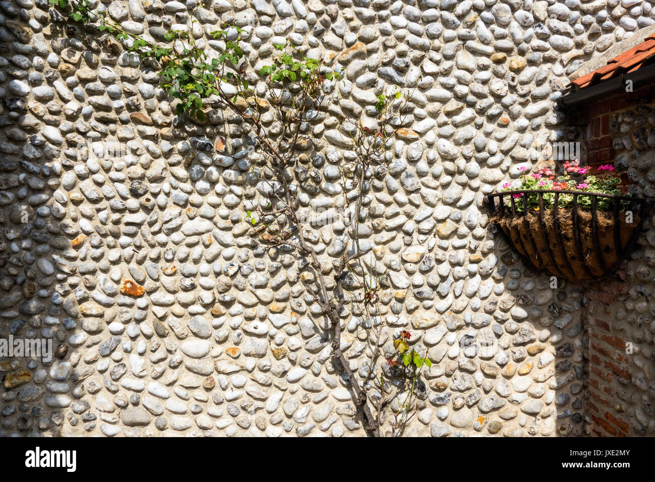 Flint stone walls that many buildings were made from in and around the ...