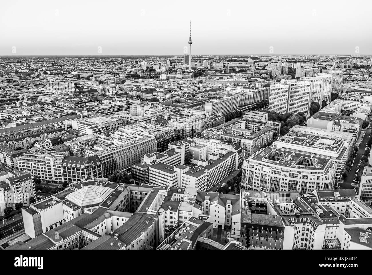 The City of Berlin Germany in the evening - aerial view Stock Photo - Alamy