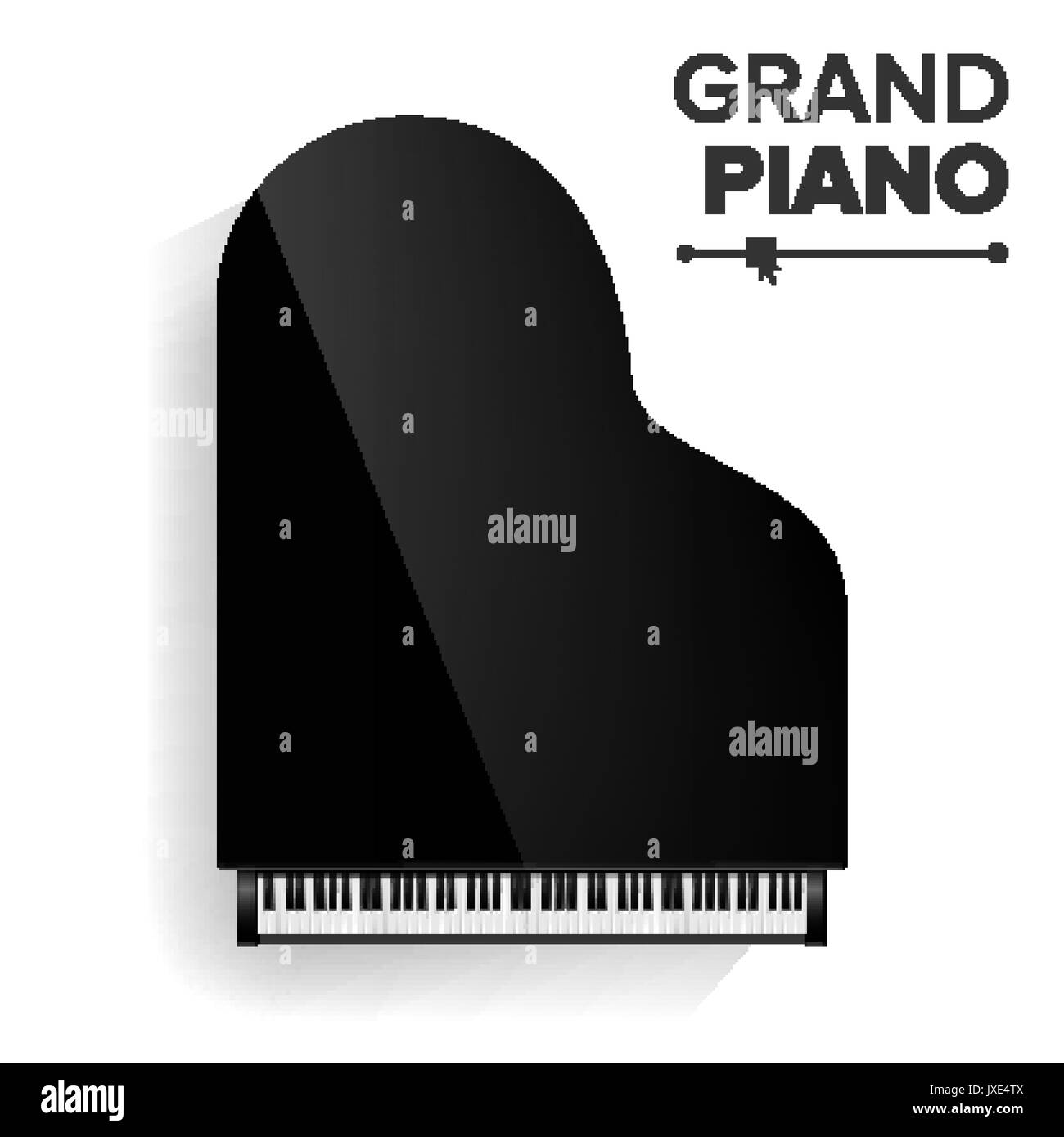 Grand Piano Vector. Realistic Black Grand Piano Top View. Isolated ...