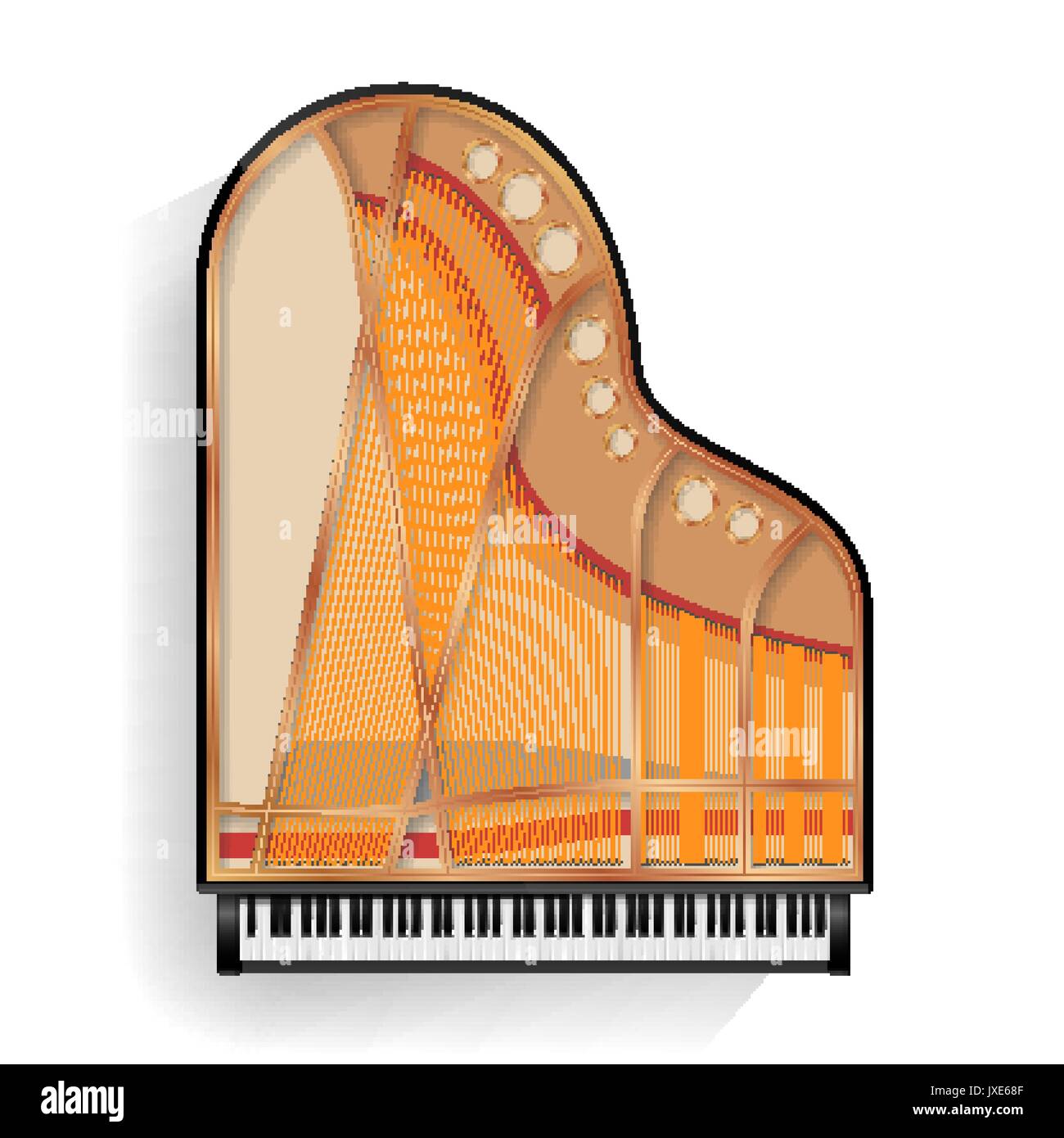 Piano key top view Stock Vector Images - Alamy