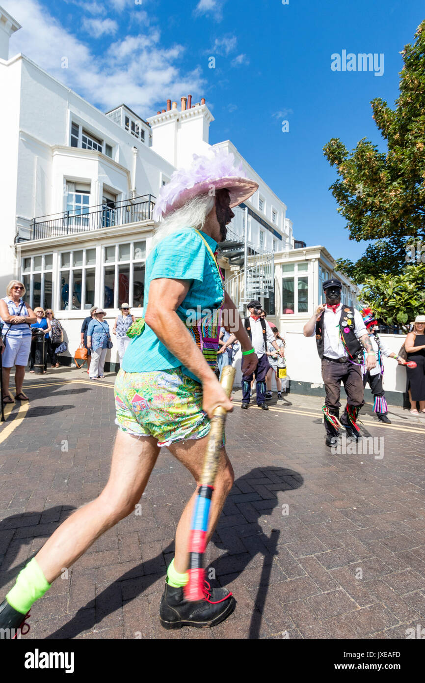 Traditional Morris dancers, Dead Horse Morris dancing in small square ...