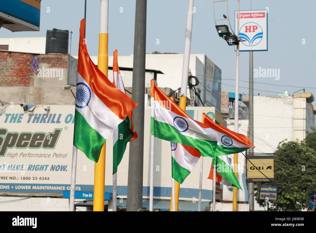 Lots of Indian national tricolor flags on the occasion of Independence ...