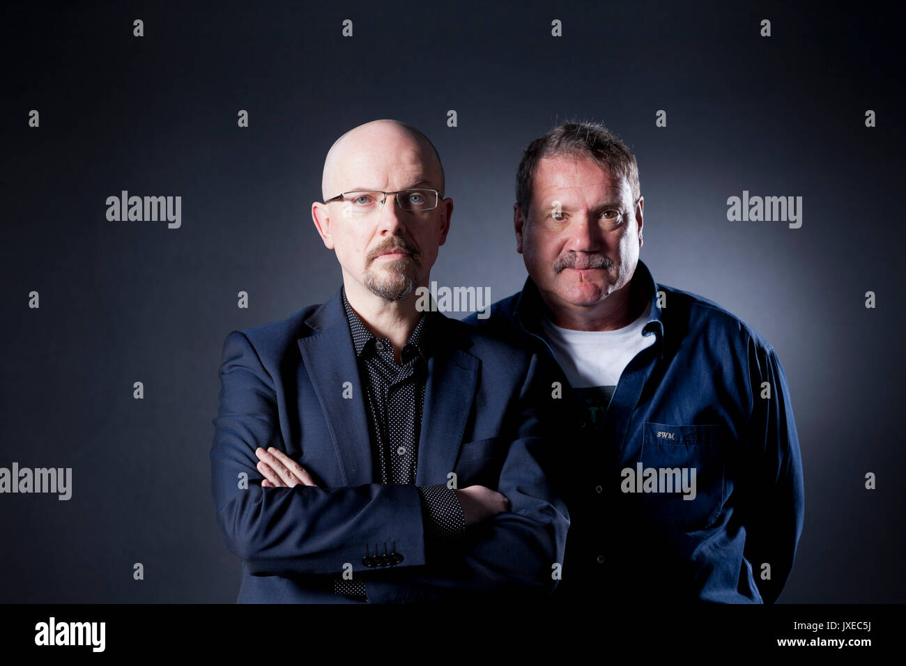 Edinburgh, UK. 15th Aug, 2017. David Bishop (left) and Steve MacManus ...