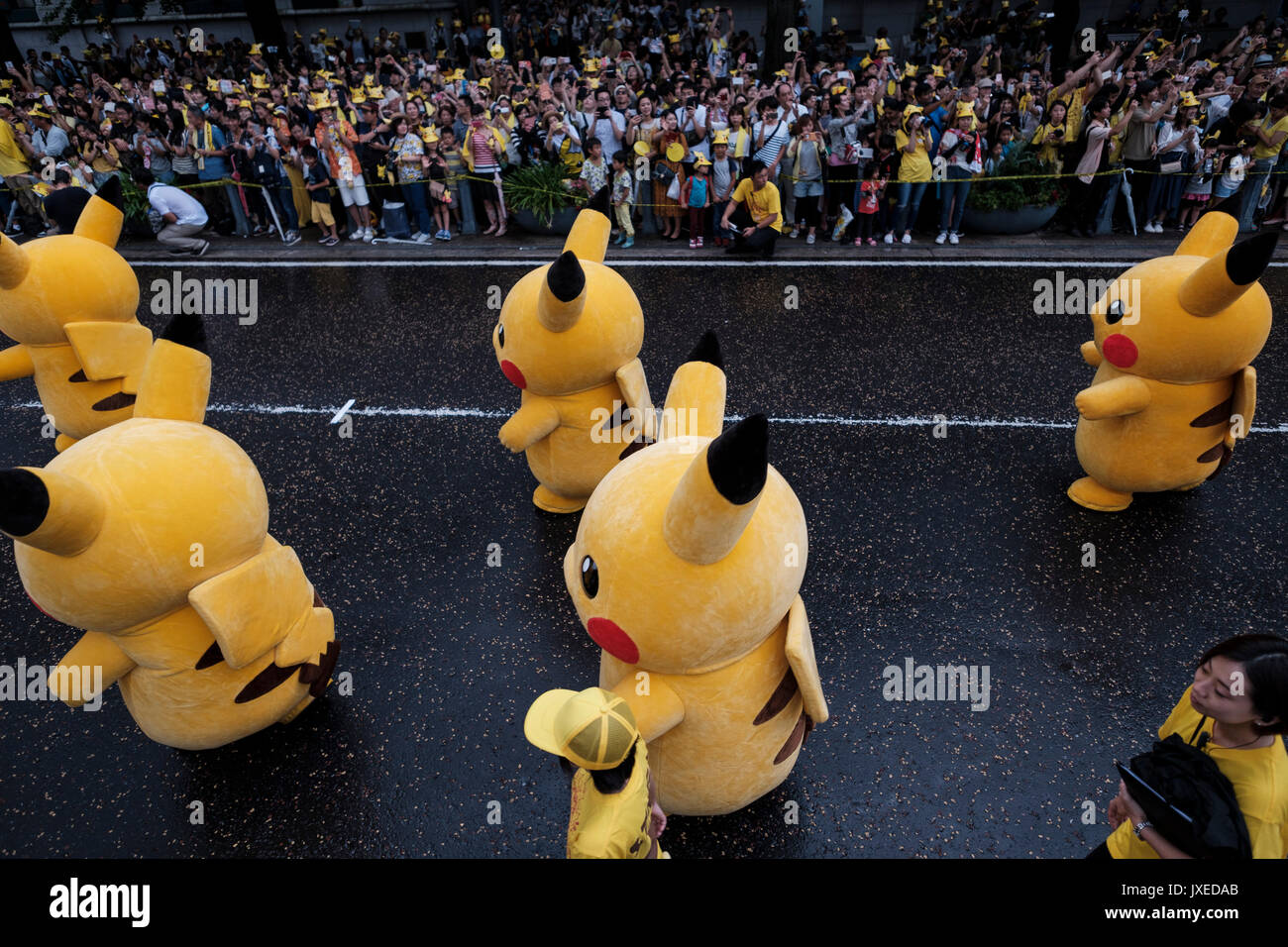 AUGUST 14, 2017 Pikachu characters march during the Pikachu Carnival ...