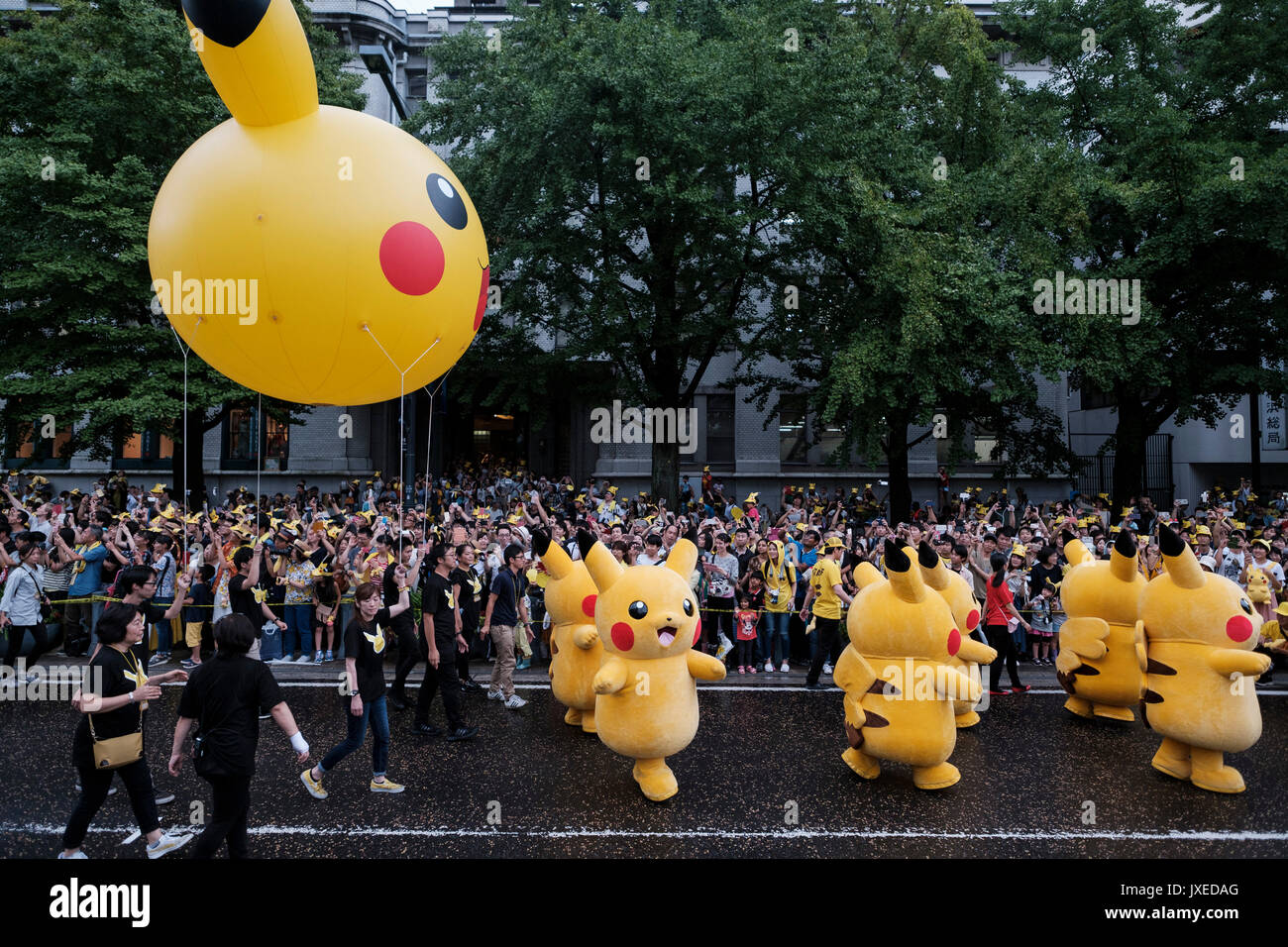 AUGUST 14, 2017 Pikachu characters march during the Pikachu Carnival ...