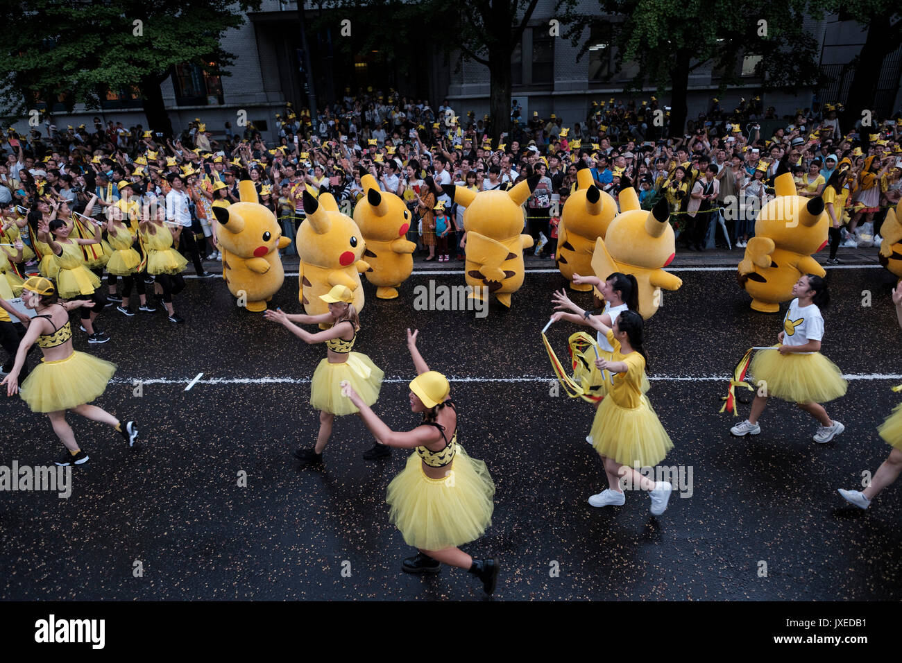 AUGUST 14, 2017 Pikachu characters march during the Pikachu Carnival ...