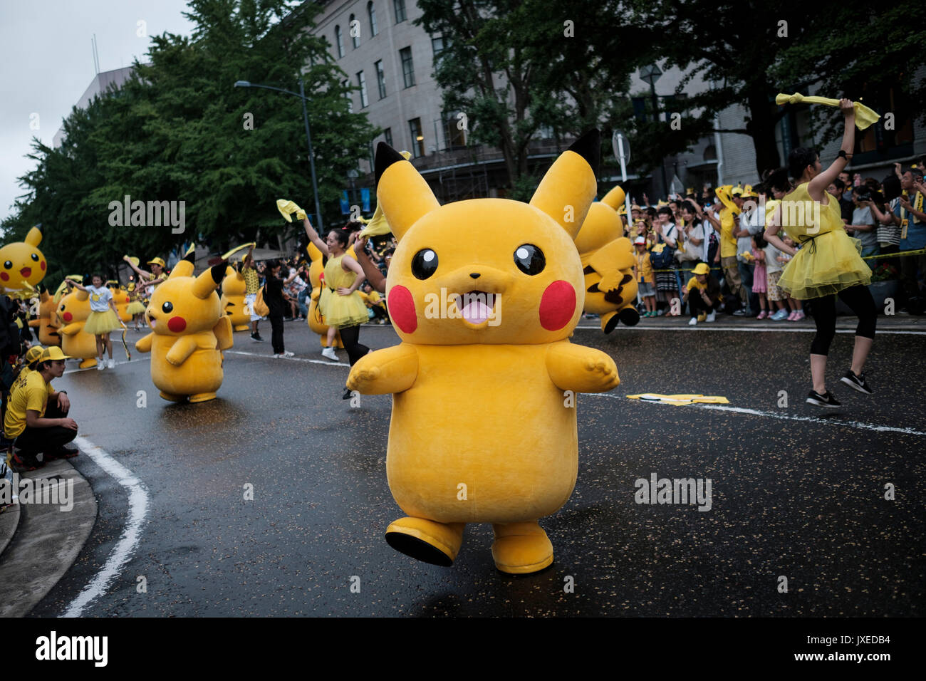 AUGUST 14, 2017 Pikachu characters march during the Pikachu Carnival ...