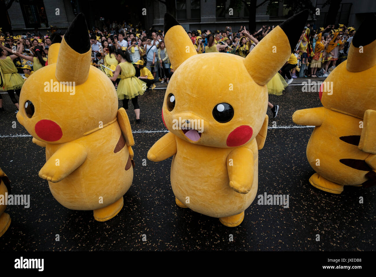 AUGUST 14, 2017 Pikachu characters march during the Pikachu Carnival ...