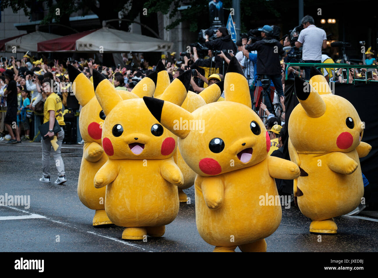 AUGUST 14, 2017 Pikachu characters march during the Pikachu Carnival ...