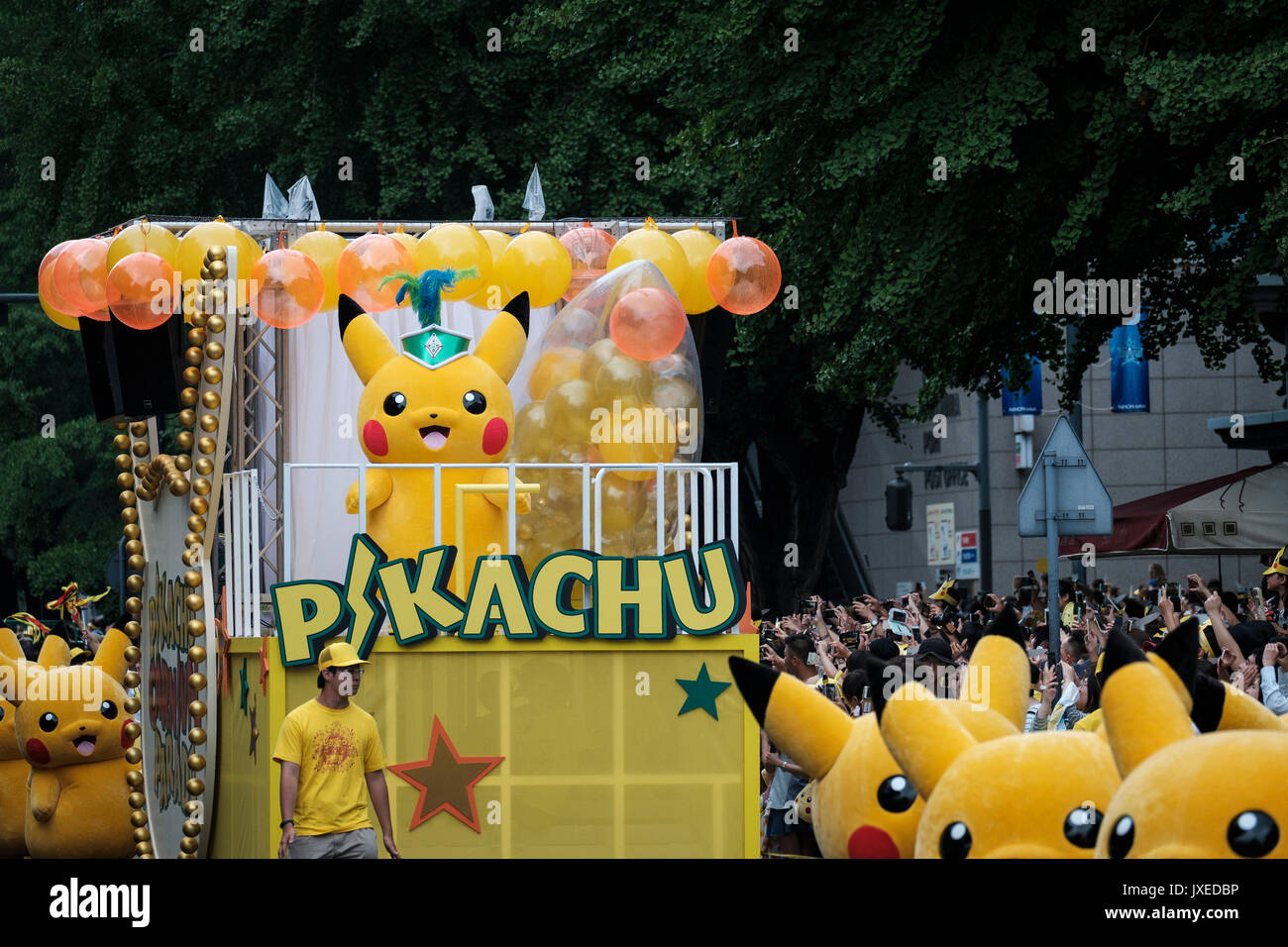 AUGUST 14, 2017 Pikachu characters march during the Pikachu Carnival ...